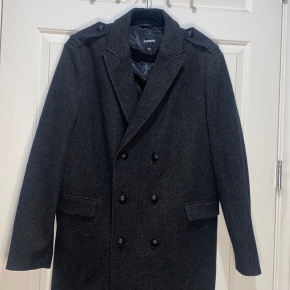 Express | Jackets & Coats | Express Men Charcoal Pea Coat | Poshmark